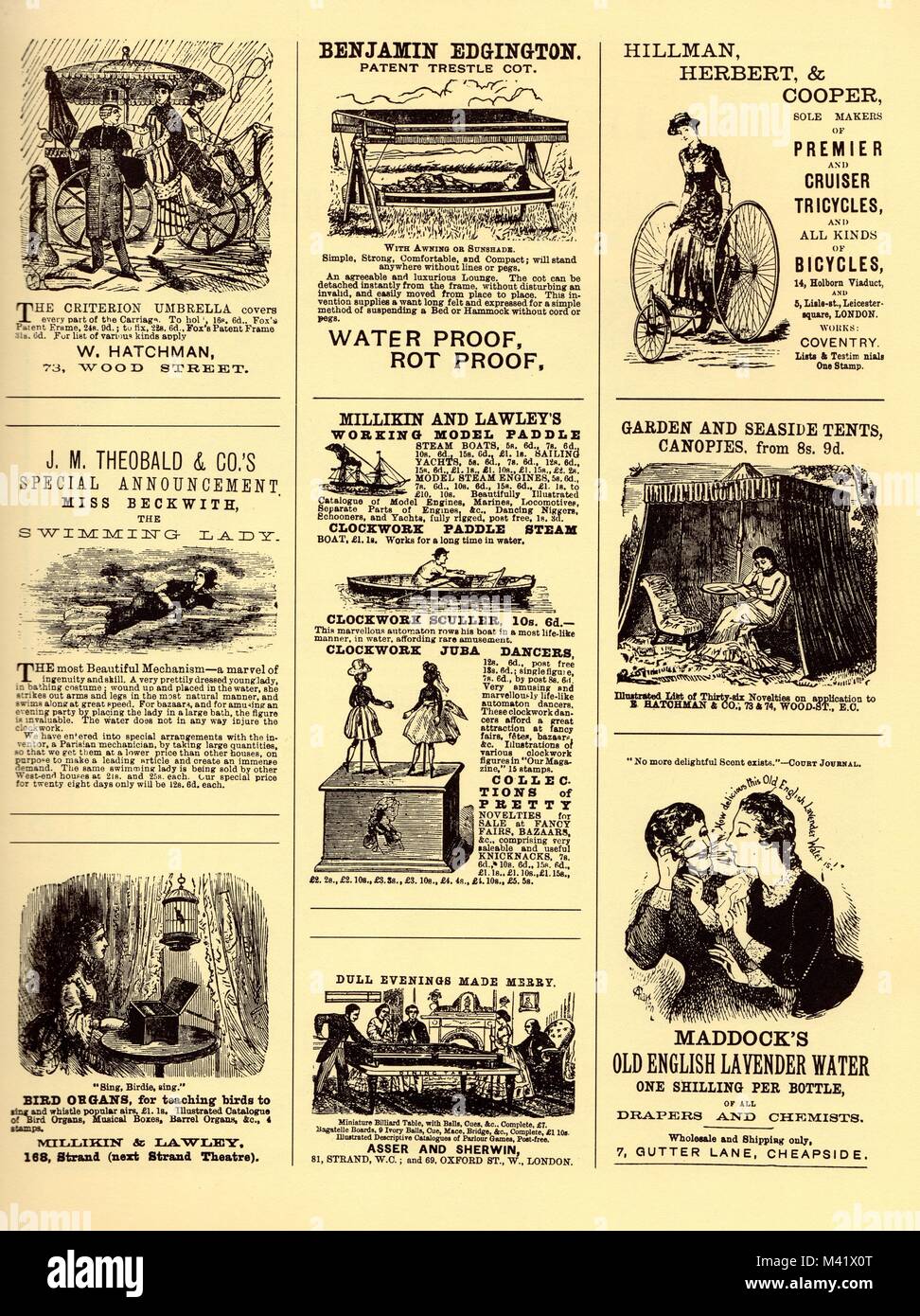 Selection of Victorian and Edwardian advertisements Stock Photo - Alamy