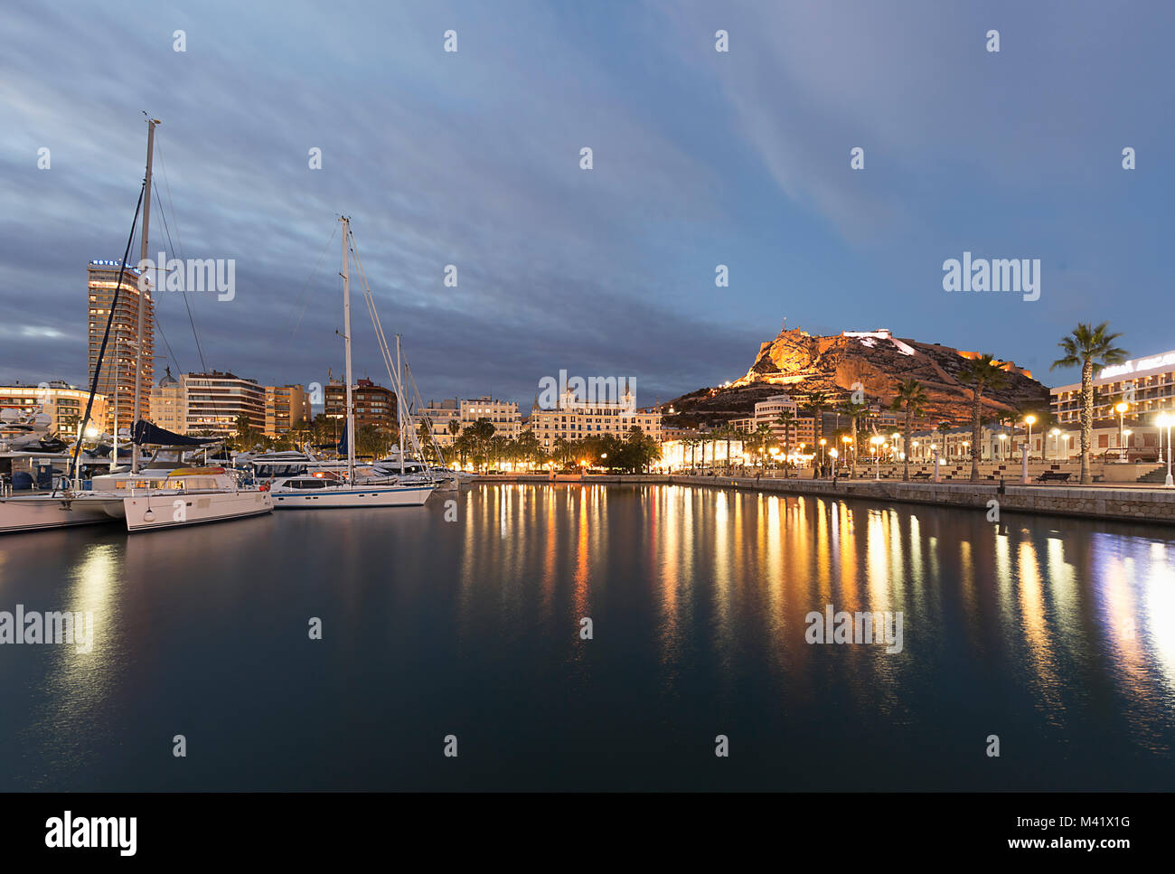 Alicante, Spain. February 9, 2018: Port of Alicante during a cold ...