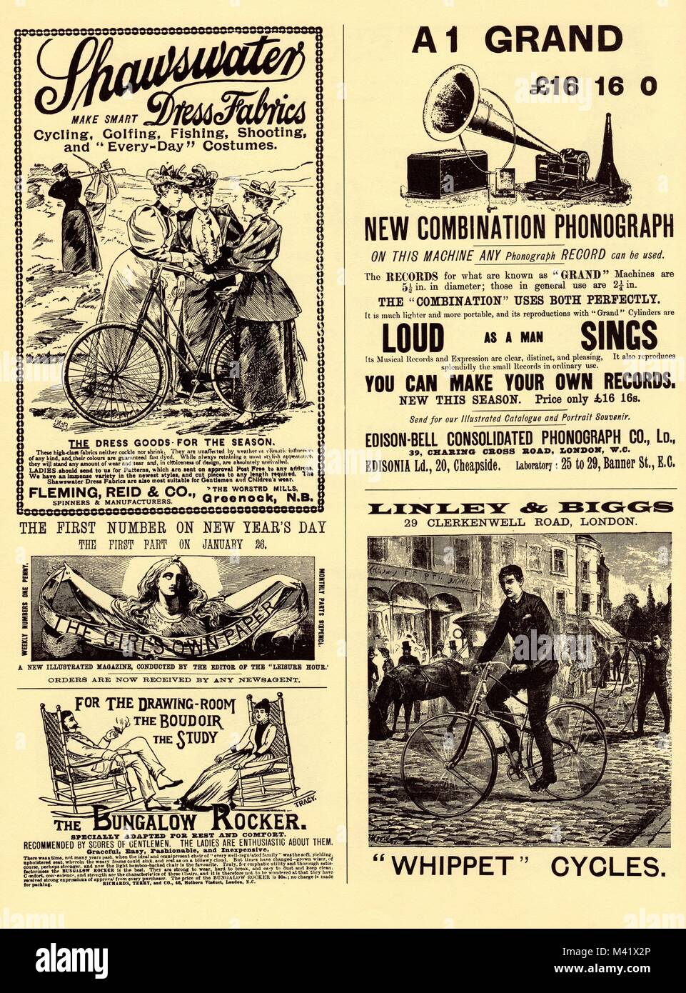 Selection of Victorian and Edwardian advertisements Stock Photo - Alamy
