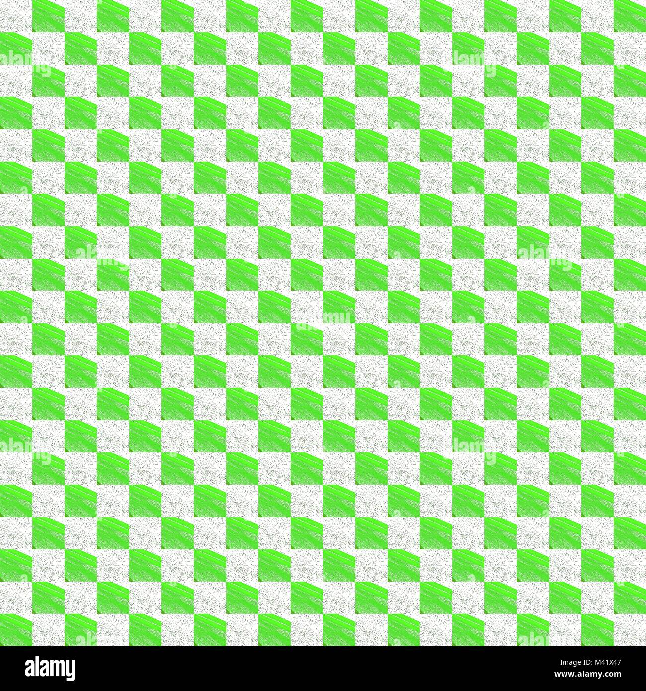 Grunge seamless abstract green square texture on white background ...