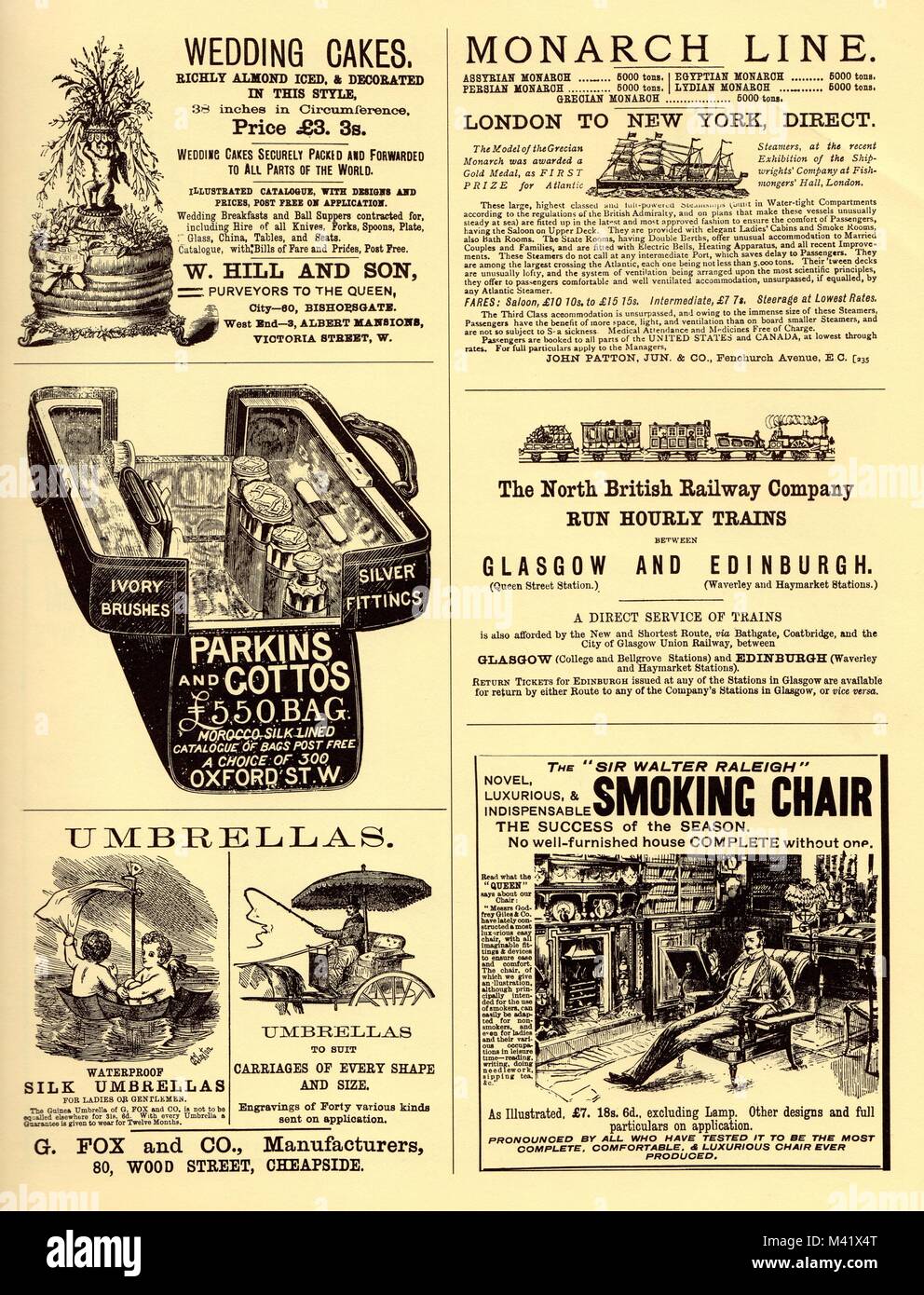 Selection of Victorian and Edwardian advertisements Stock Photo - Alamy