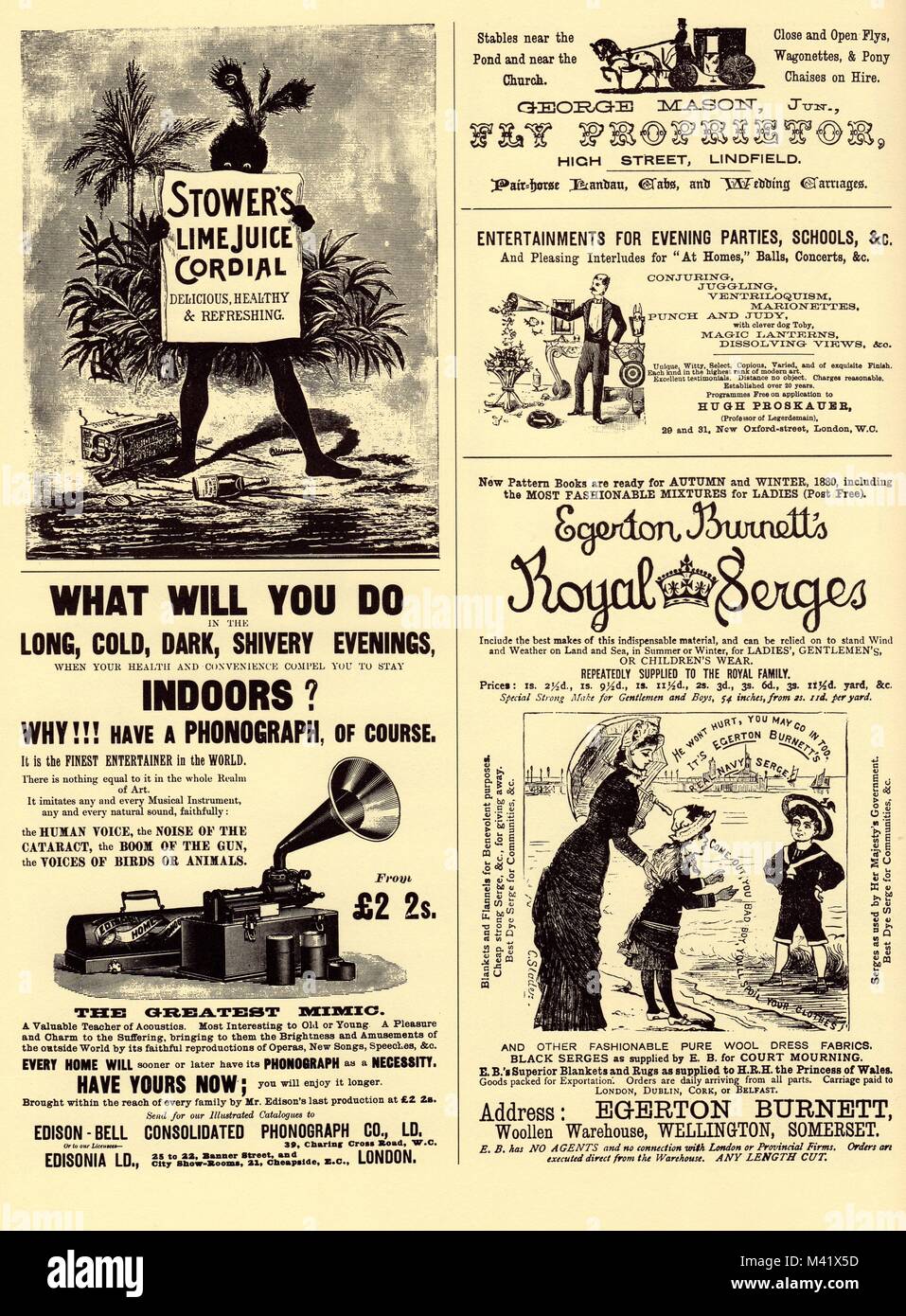Selection of Victorian and Edwardian advertisements Stock Photo - Alamy