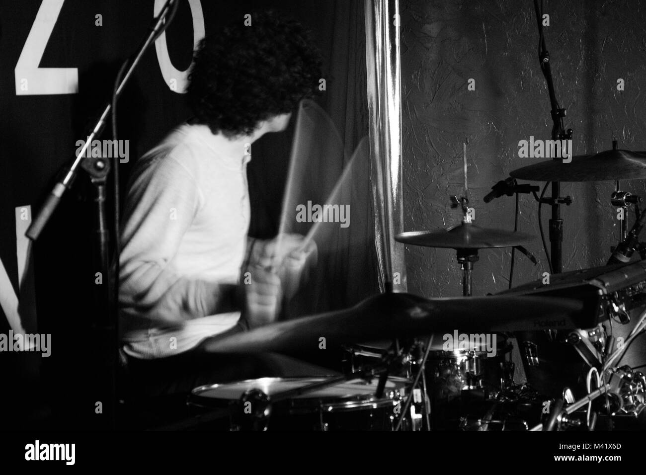 Playing music Black and White Stock Photos & Images - Alamy