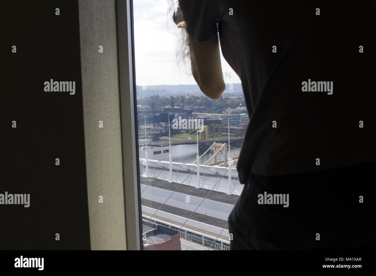 Shooting a picture through a window Stock Photo - Alamy