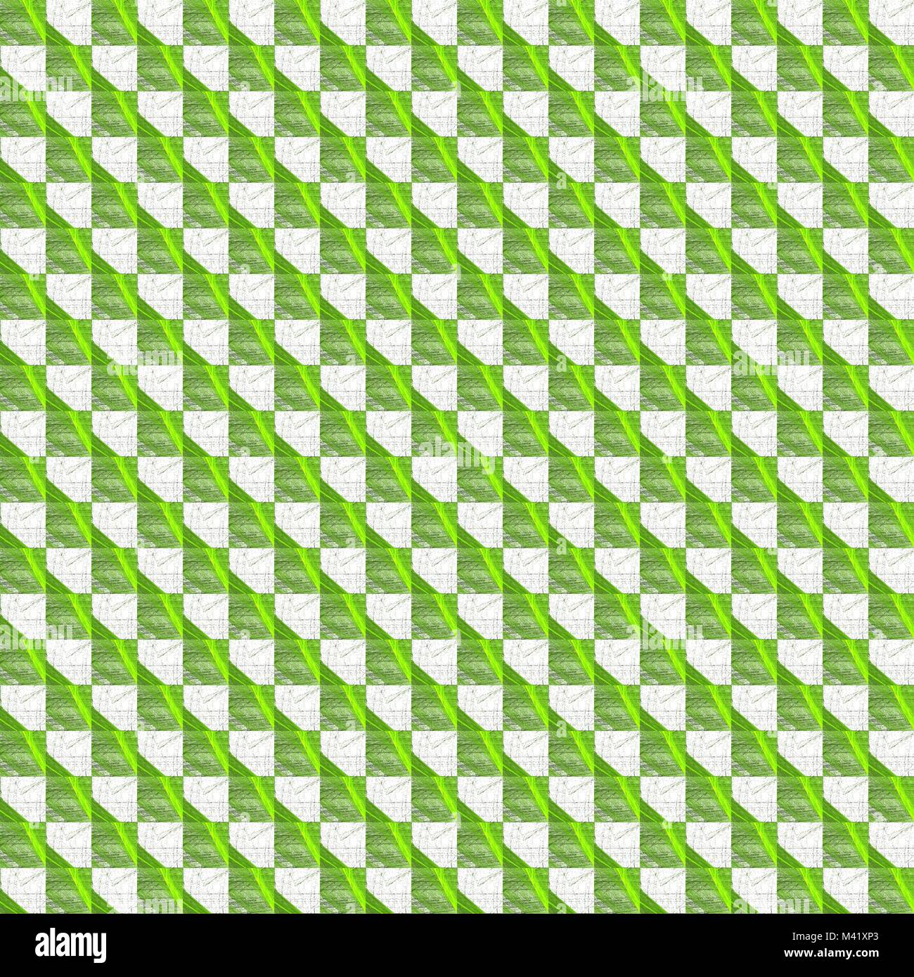 Grunge seamless abstract green square texture on white background ...