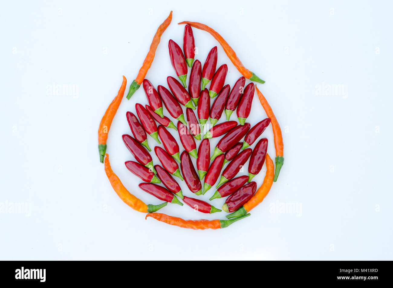 spicy chilli vegetable arrangement isolated Stock Photo - Alamy