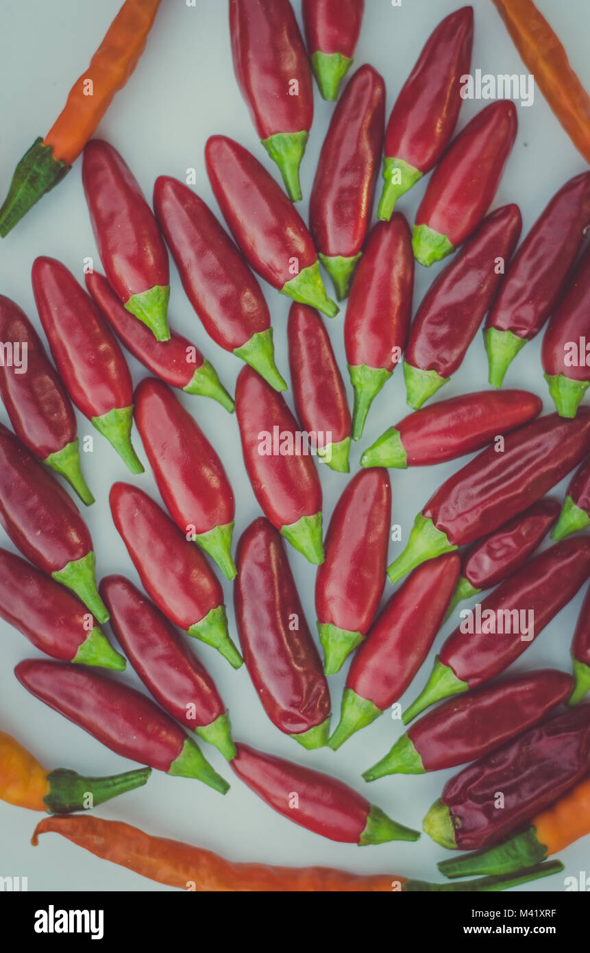 red spicy chilli vegetable arrangement isolated Stock Photo - Alamy