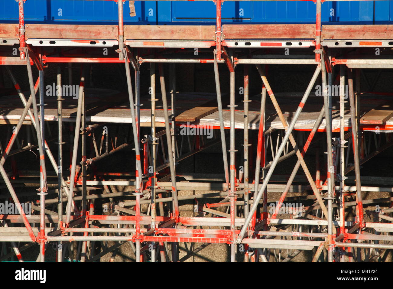 colorful scaffold on a construction site Stock Photo - Alamy