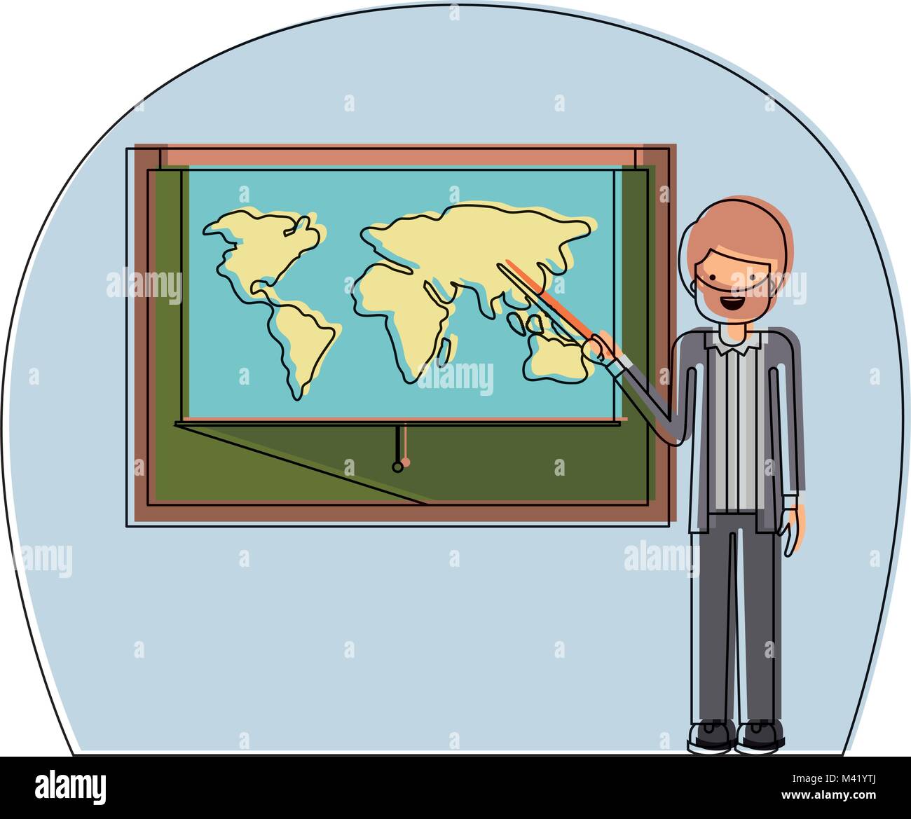 male teacher in geography class Stock Vector Image & Art - Alamy