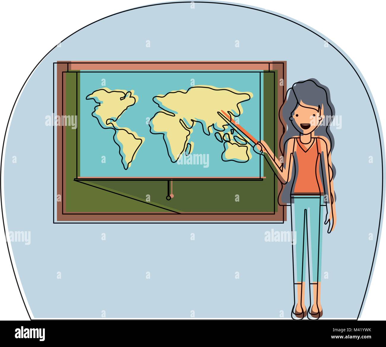 female teacher in geography class Stock Vector Image & Art - Alamy