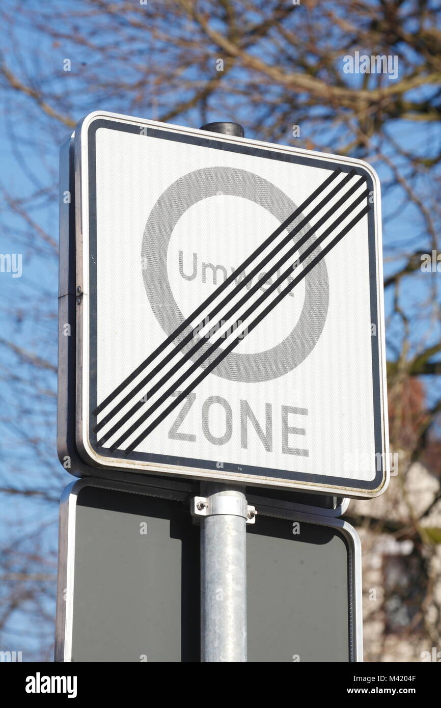 Road Sign End of an Environmental zone Stock Photo - Alamy