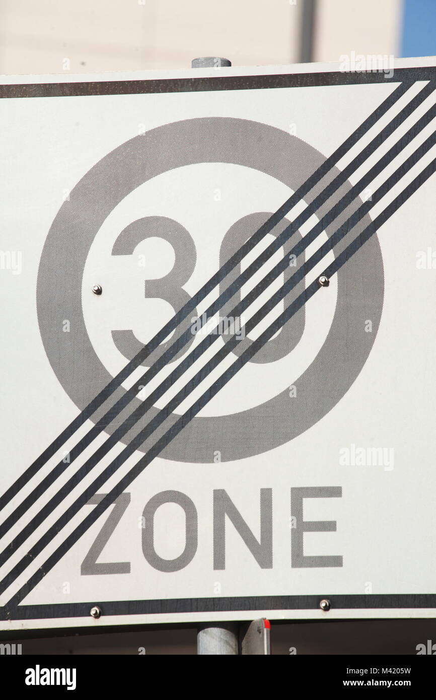 Road Sign en of speet Limit 30 Km/h, Germany, Europe Stock Photo - Alamy