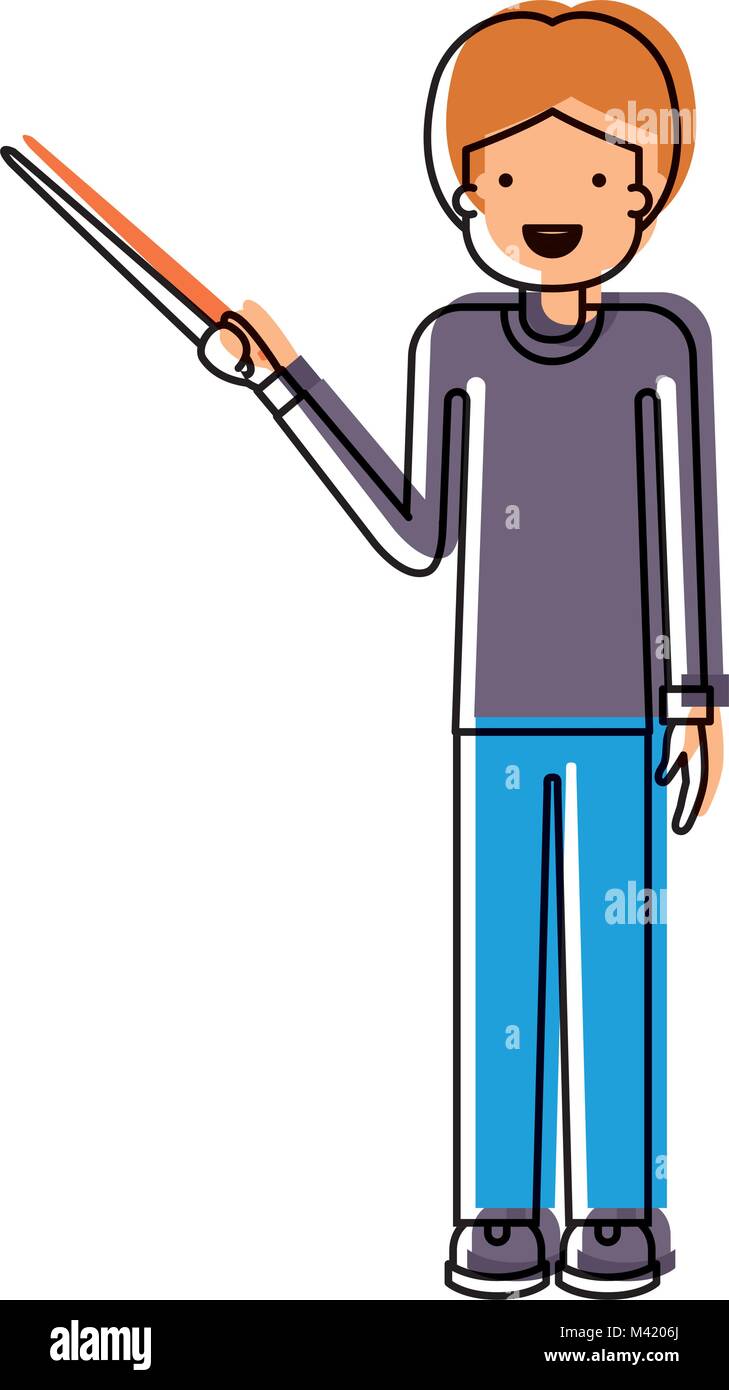 male teacher with pointing stick Stock Vector Image & Art - Alamy