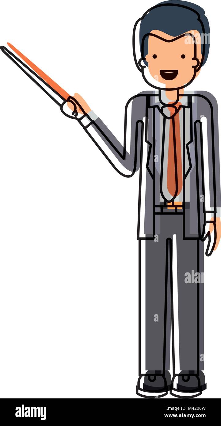 male teacher with pointing stick Stock Vector Image & Art - Alamy