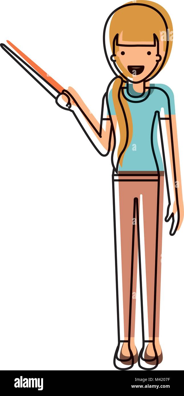 female teacher with pointing stick Stock Vector Image & Art - Alamy