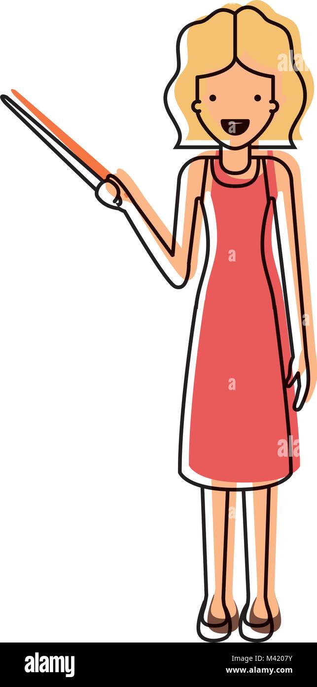 female teacher with pointing stick Stock Vector Image & Art - Alamy