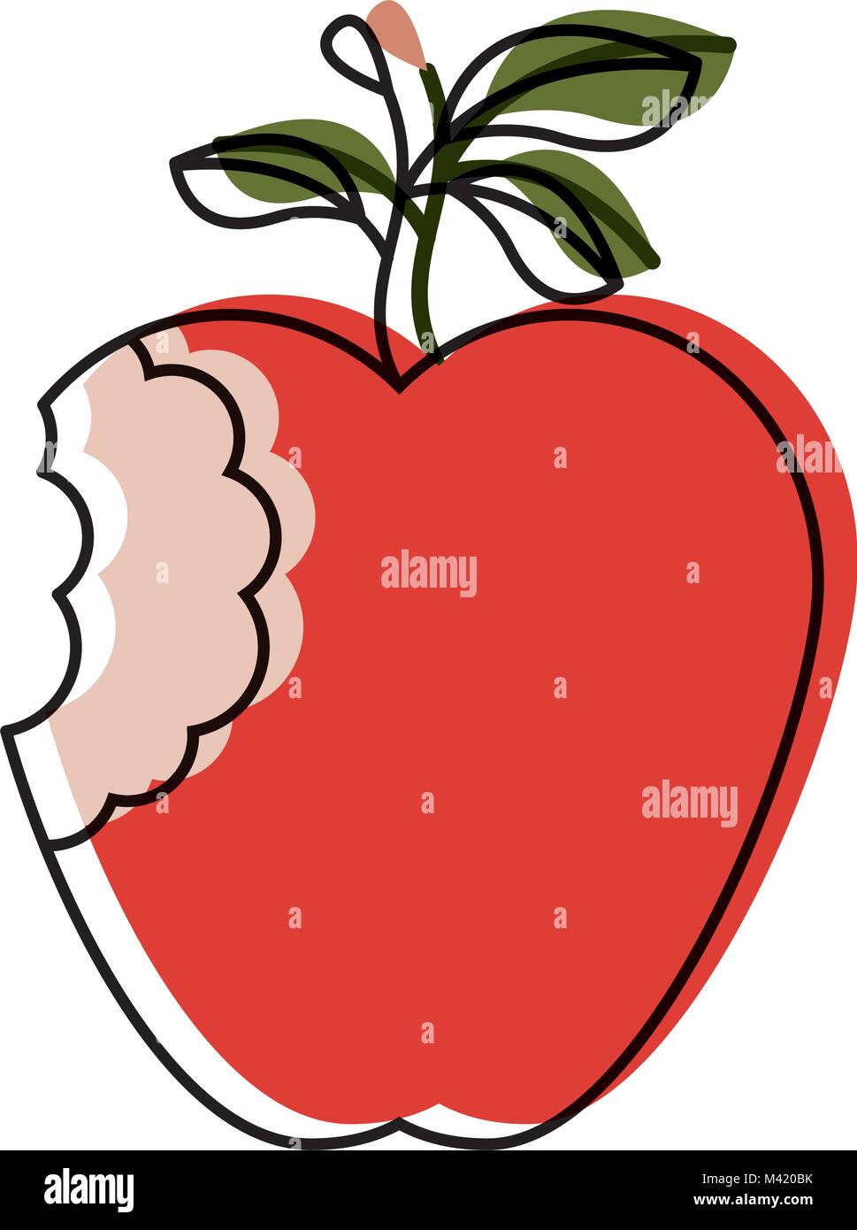 bitten apple fresh fruit icon Stock Vector Image & Art - Alamy
