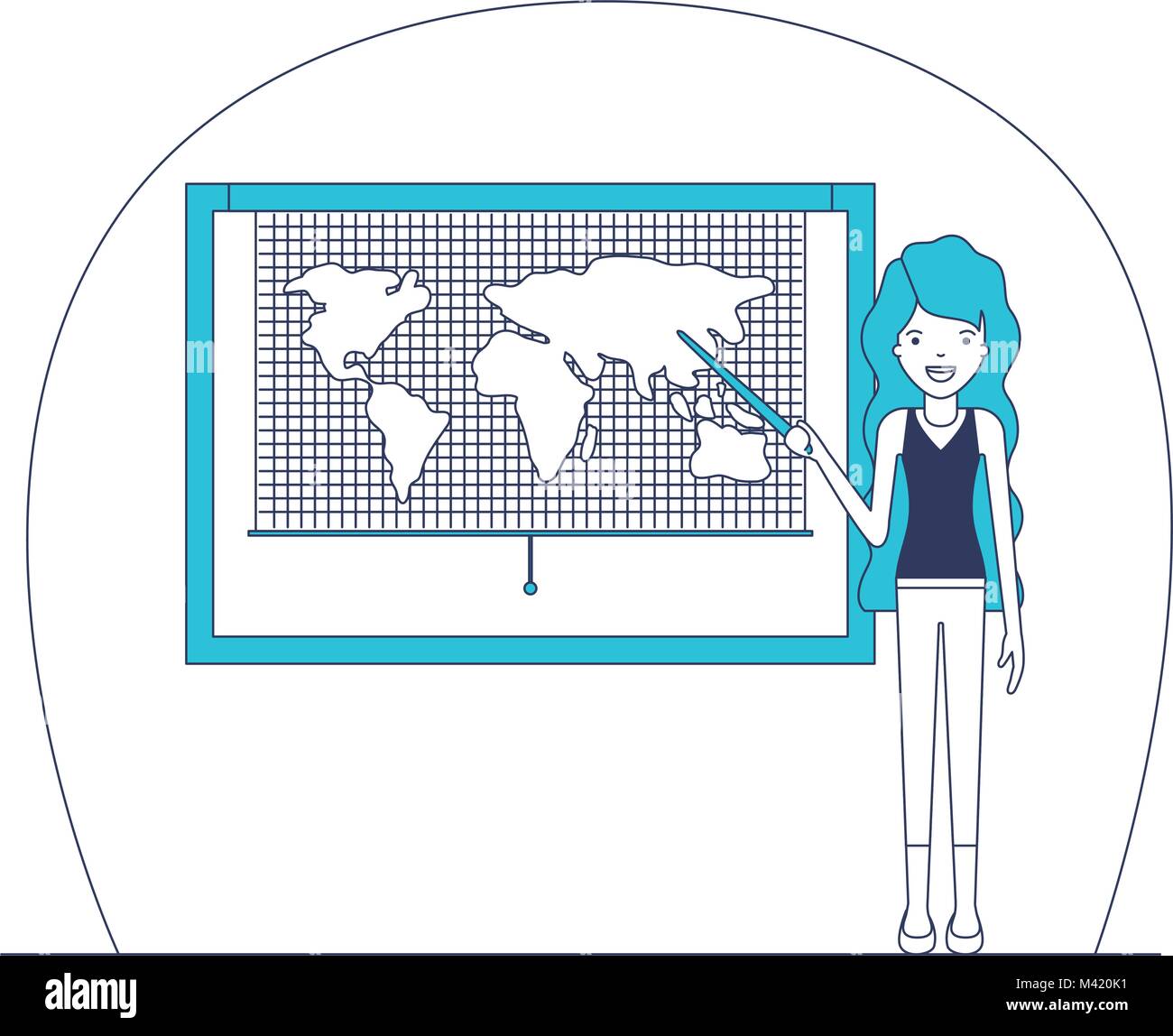female teacher in geography class Stock Vector Image & Art - Alamy