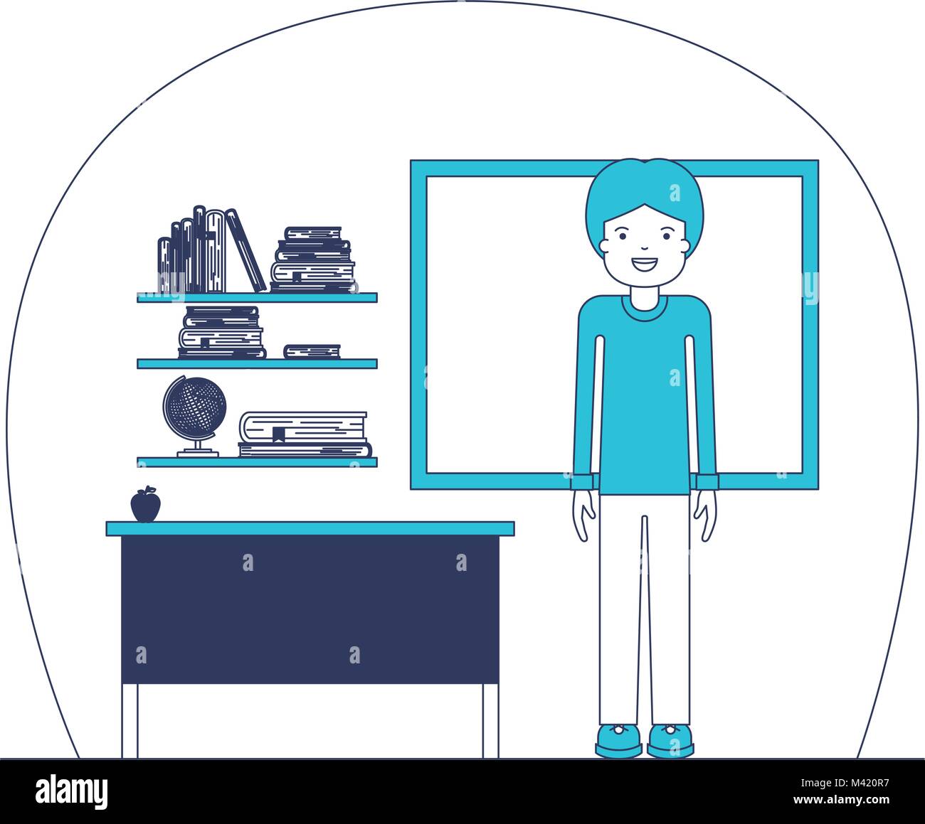 male teacher in classroom Stock Vector Image & Art - Alamy