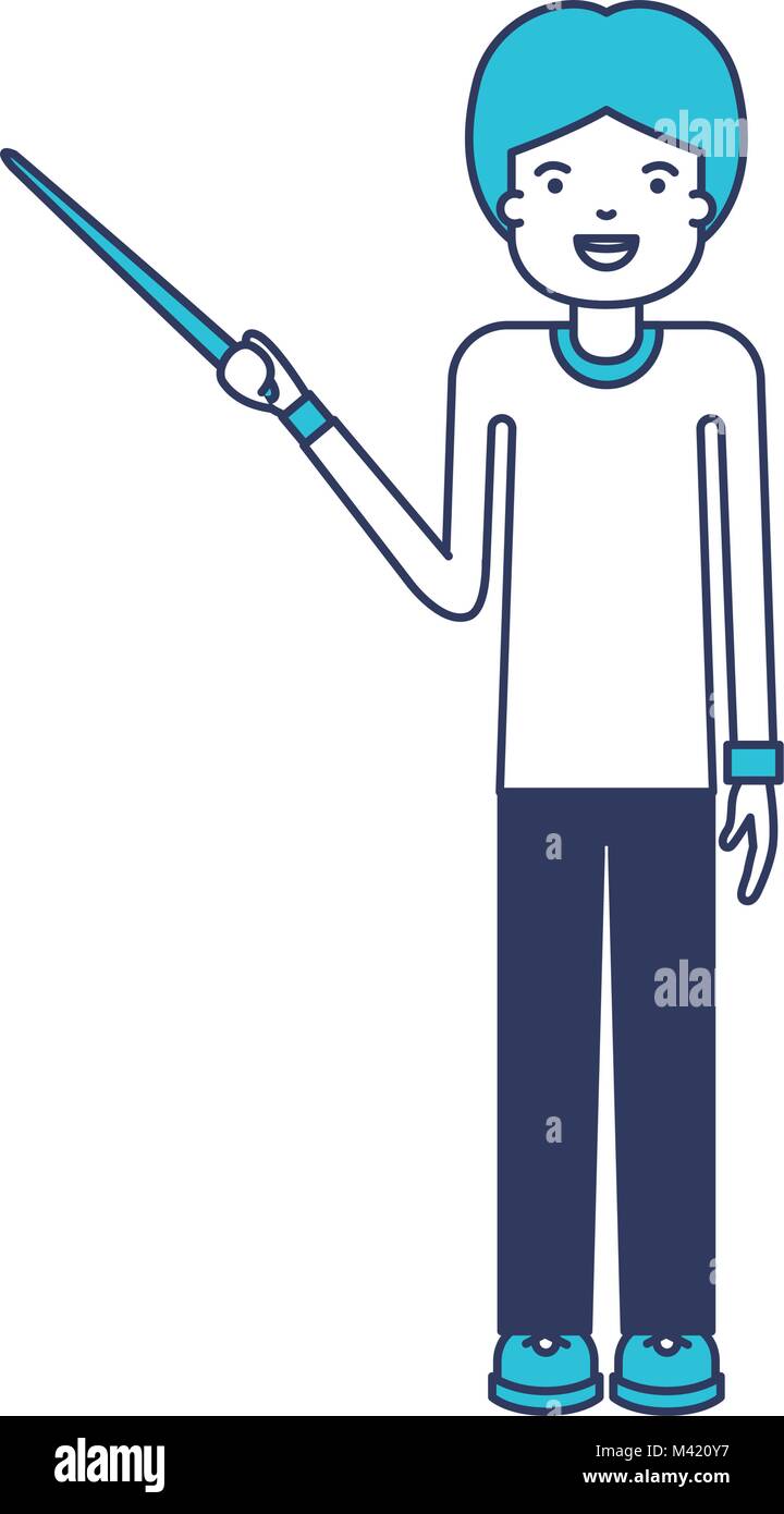 male teacher with pointing stick Stock Vector Image & Art - Alamy