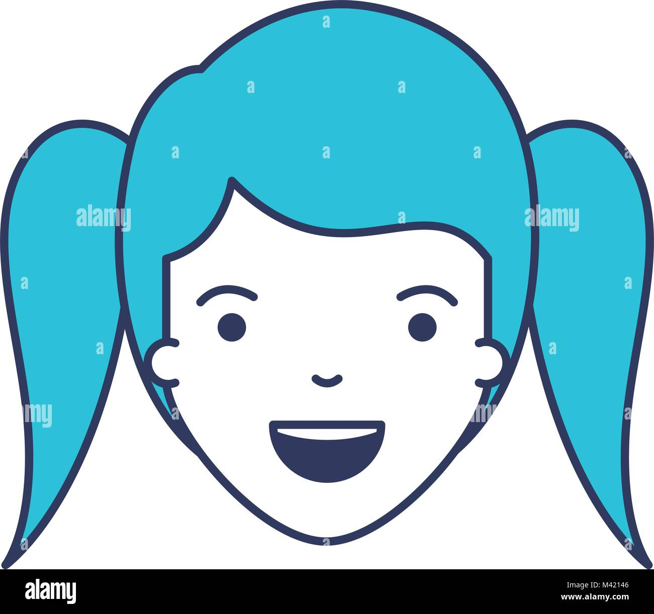 little girl head character Stock Vector Image & Art - Alamy