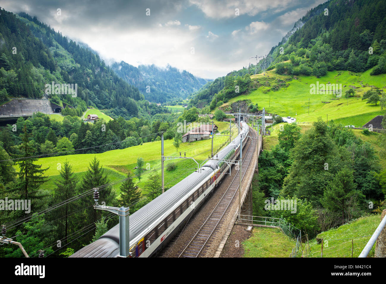 Train in the alps hi-res stock photography and images - Alamy