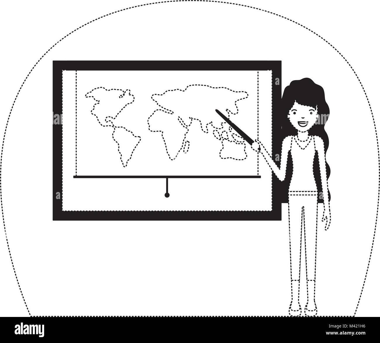 female teacher in geography class Stock Vector Image & Art - Alamy