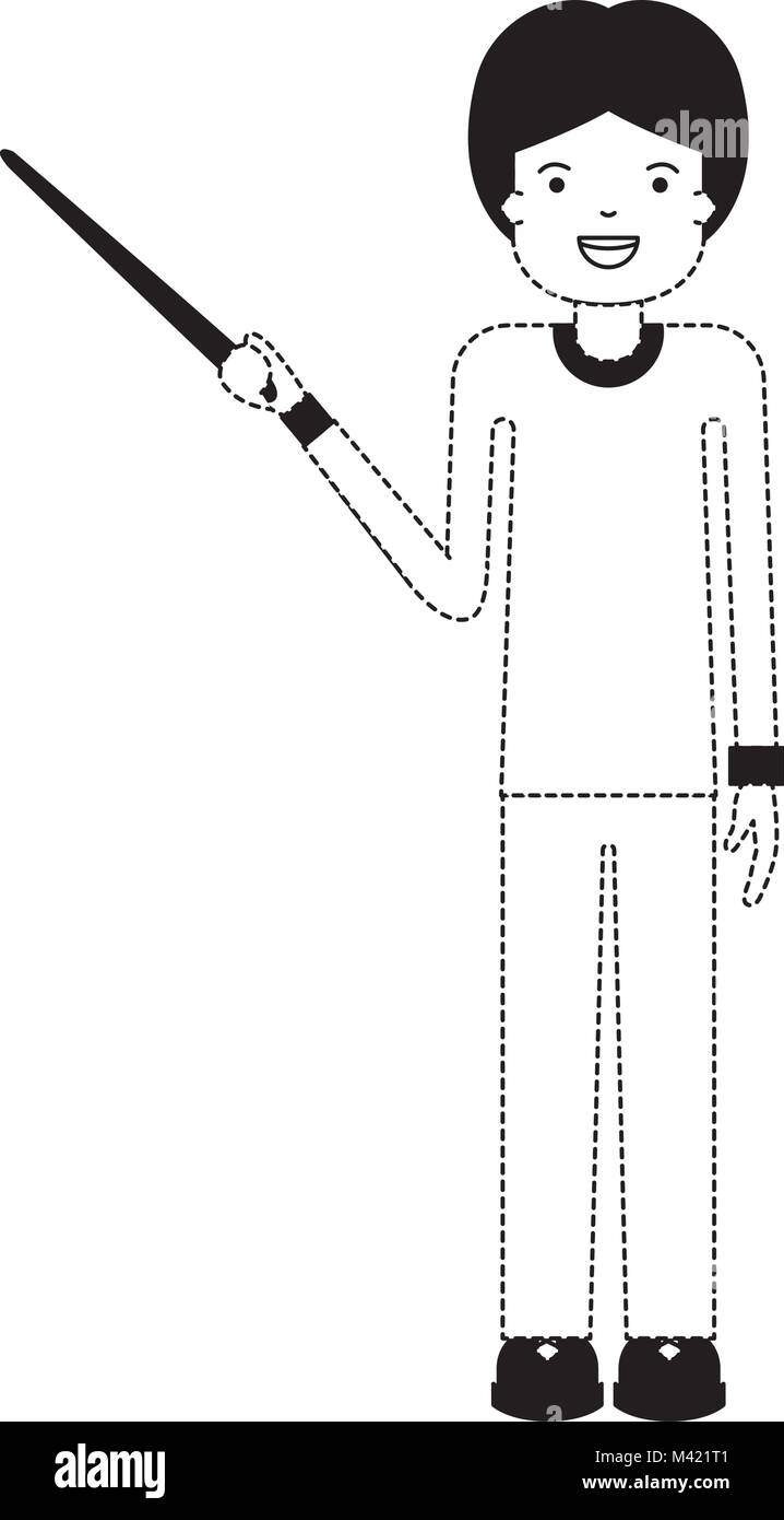 male teacher with pointing stick Stock Vector Image & Art - Alamy