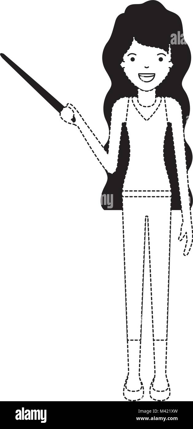 female teacher with pointing stick Stock Vector Image & Art - Alamy