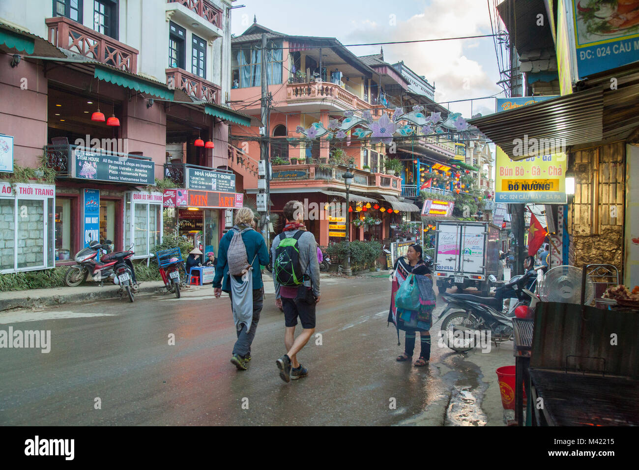 Local streets in Sapa Vietnam Stock Photo - Alamy