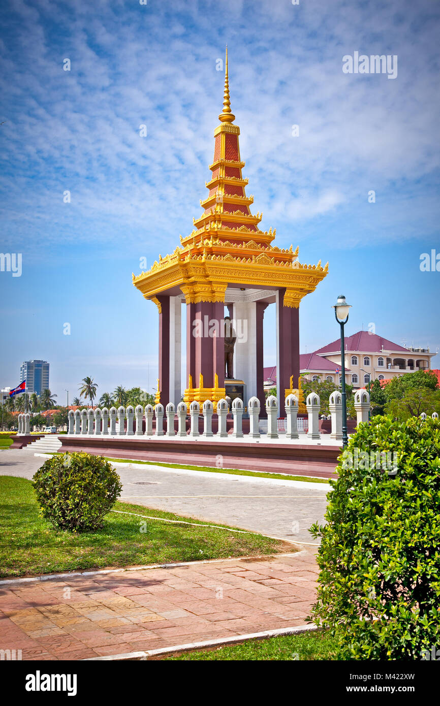 Statue of King Father Norodom Sihanouk in Phnom Penh, Cambodia Stock ...