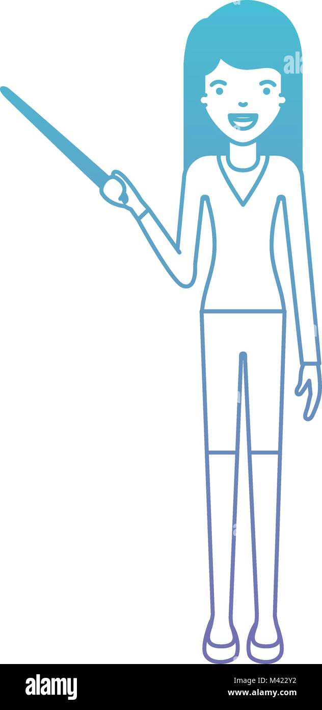 female teacher with pointing stick Stock Vector Image & Art - Alamy