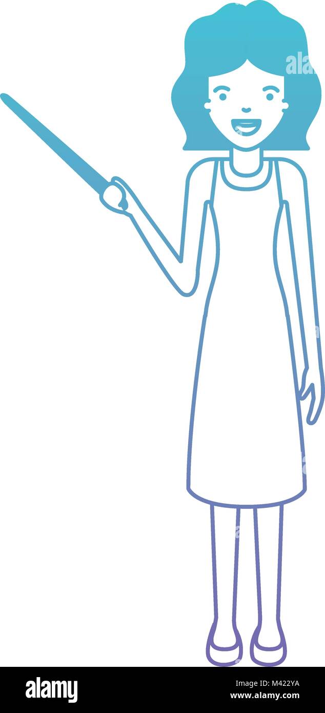 female teacher with pointing stick Stock Vector Image & Art - Alamy