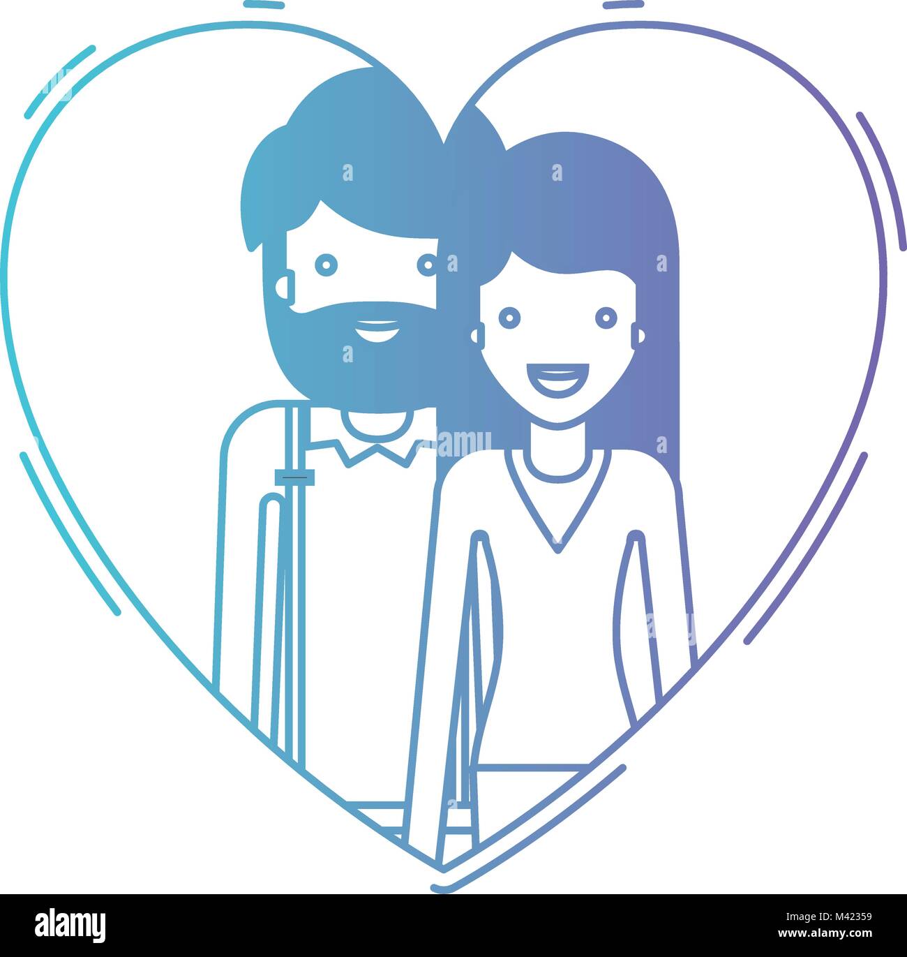 couple inside heart characters Stock Vector Image & Art - Alamy