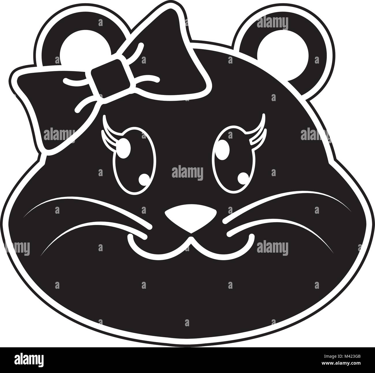 silhouette female lion head cute animal Stock Vector Image & Art - Alamy