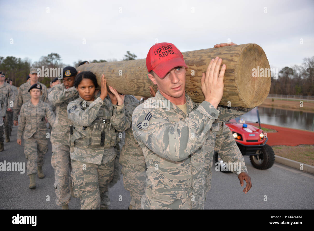 U.S. Air Force 165th Security Forces Airmen trekked two miles in a "Log ...