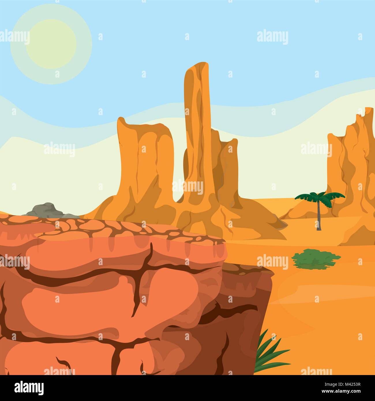 Desert landscape cartoon Stock Vector Image & Art - Alamy