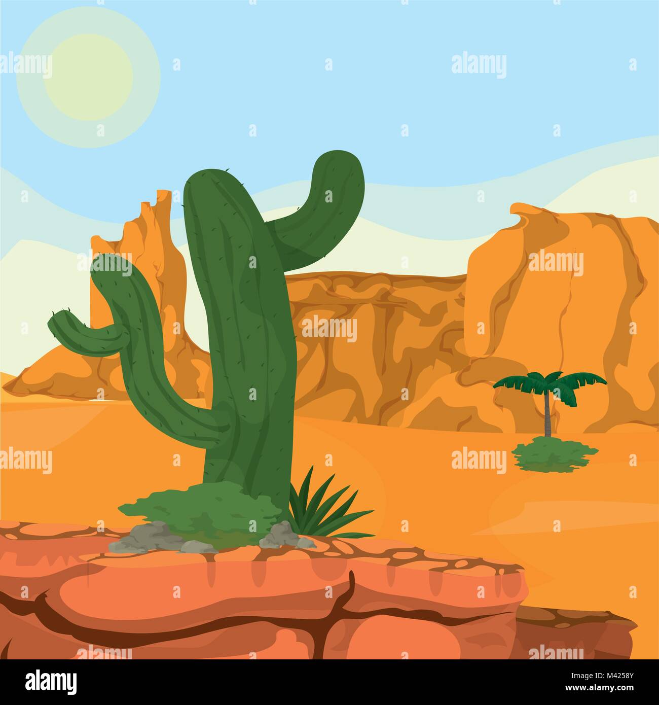 Desert landscape cartoon Stock Vector Image & Art - Alamy