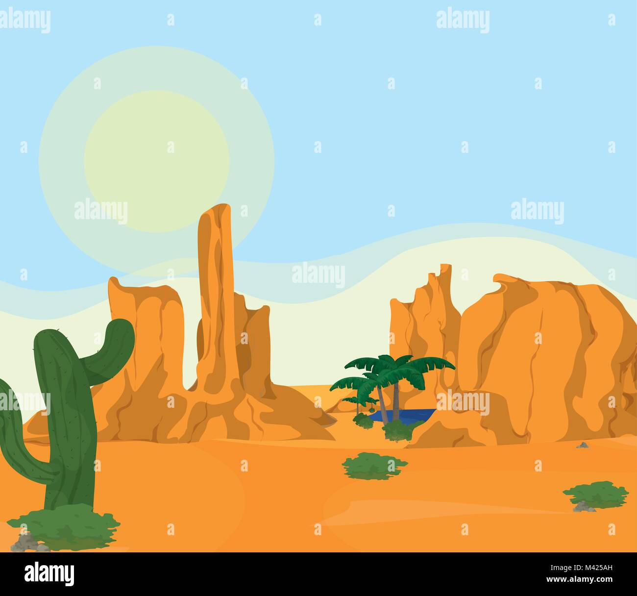 Desert landscape cartoon Stock Vector Image & Art - Alamy