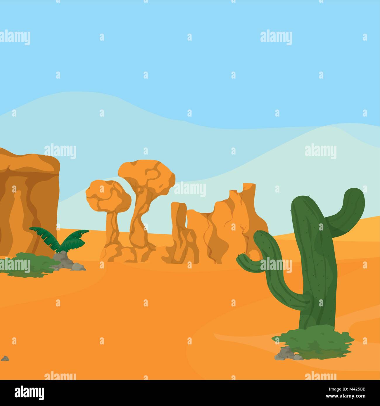 Desert landscape cartoon Stock Vector Image & Art - Alamy