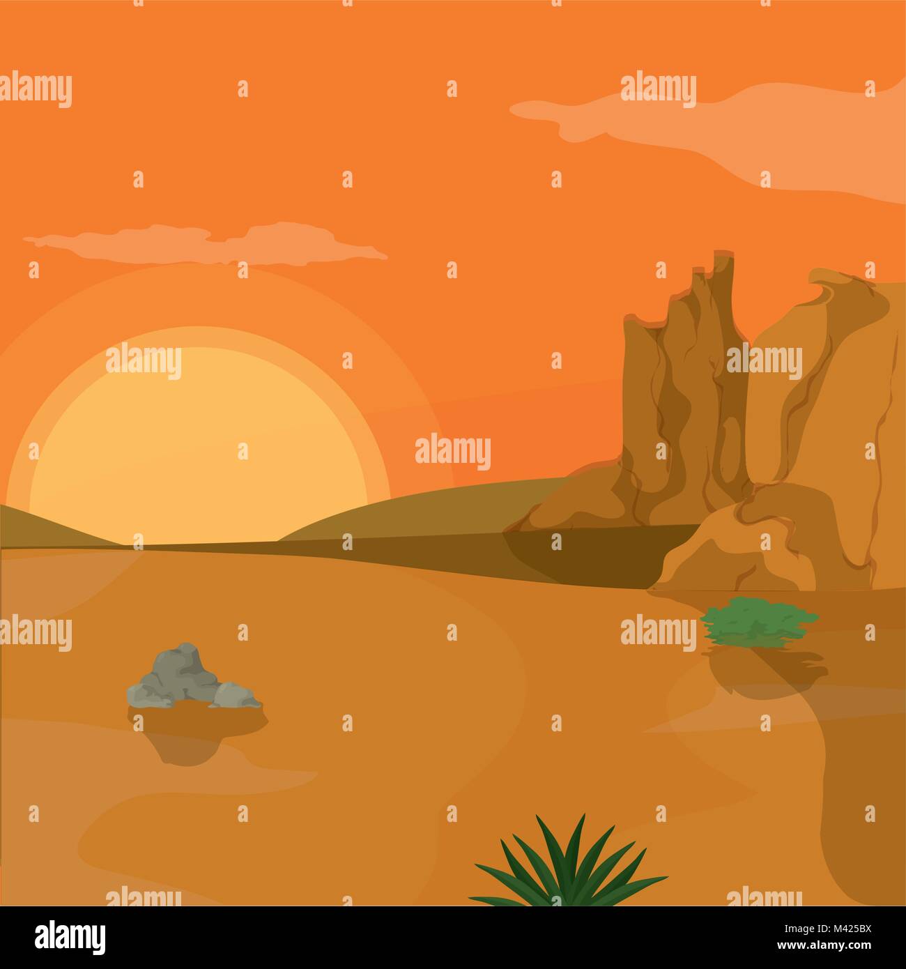 Desert landscape cartoon Stock Vector Image & Art - Alamy
