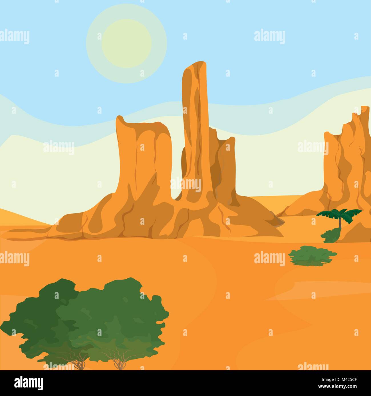Desert landscape cartoon Stock Vector Image & Art - Alamy