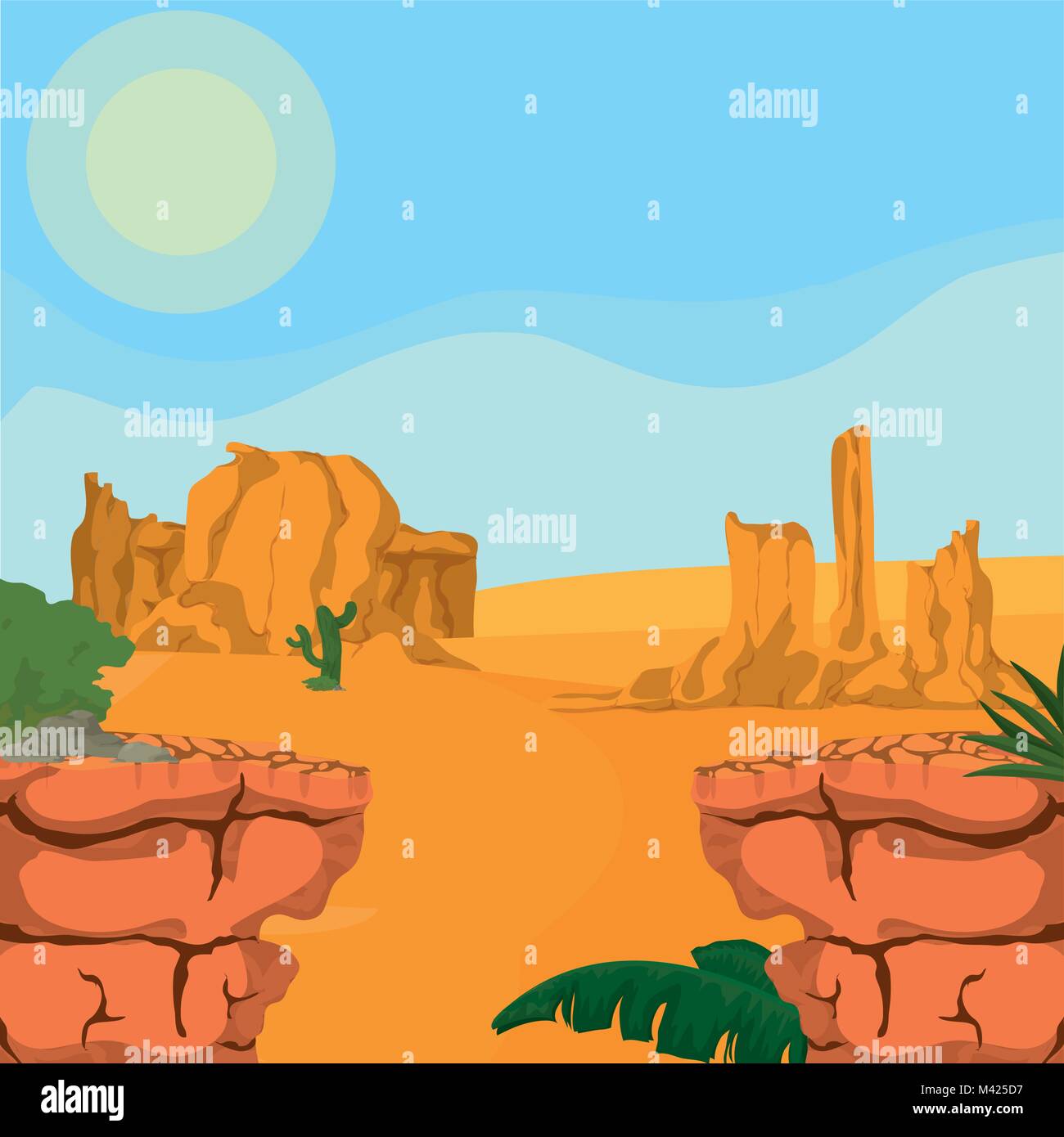 Desert landscape cartoon Stock Vector Image & Art - Alamy