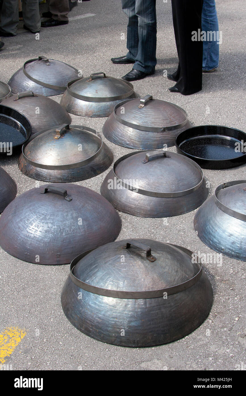 Peka; equipment for traditional cooking on fire place; fair in Split ...