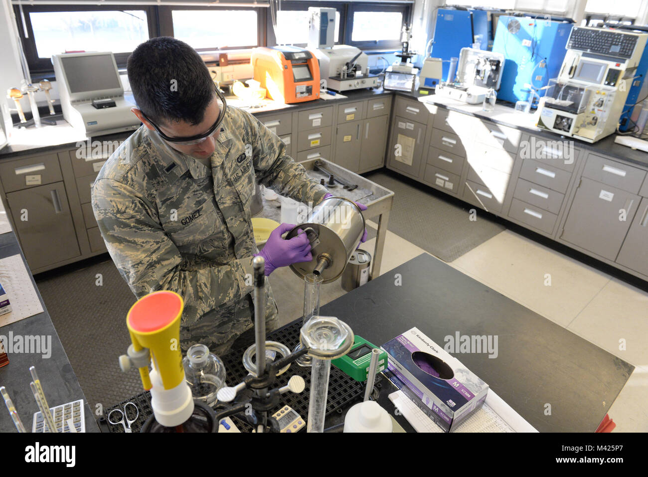 U.S. Air Force 1st Lt. William Gomez, Aerospace Fuels Laboratory deputy ...