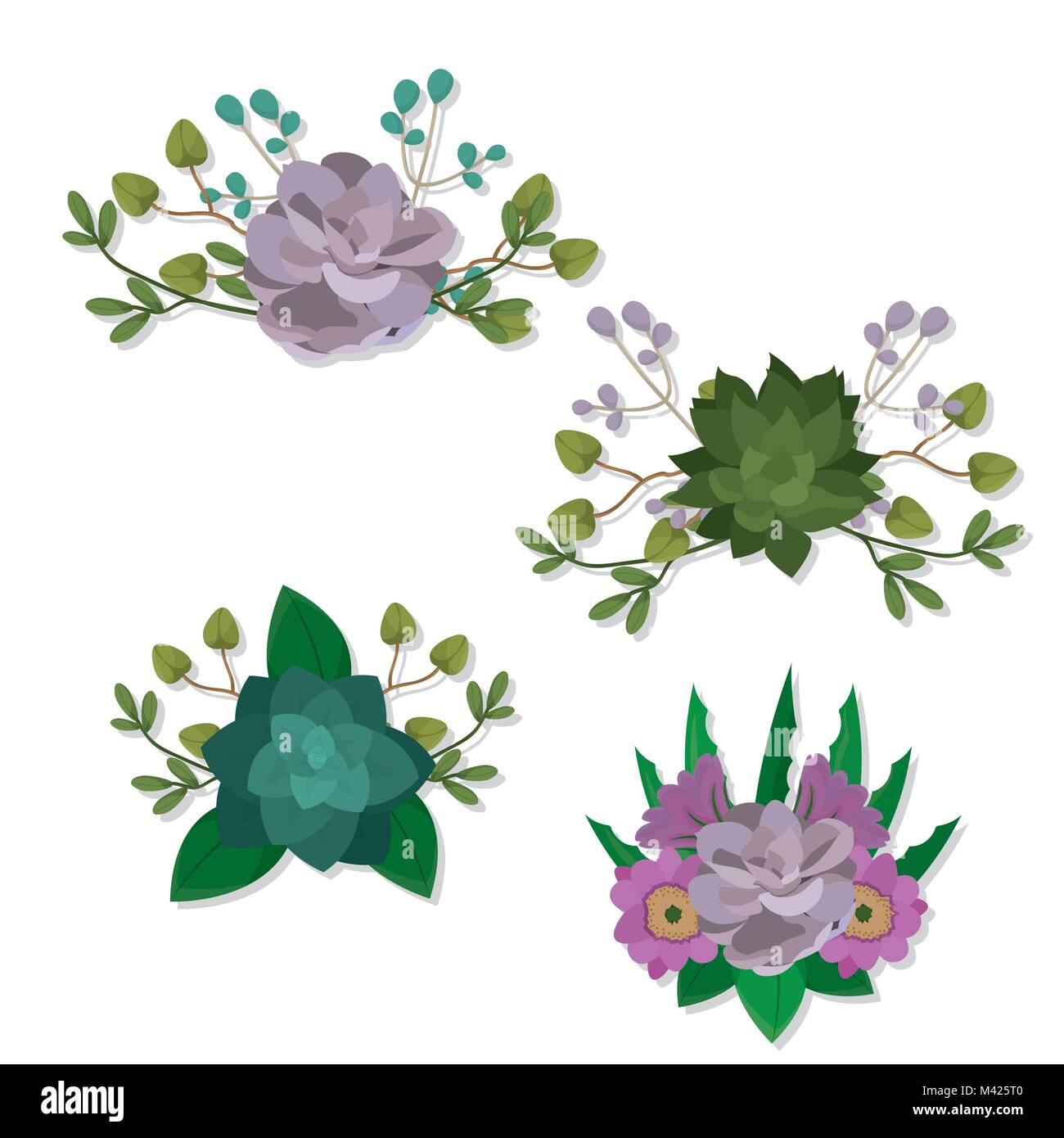 Set of flowers Stock Vector Image & Art - Alamy