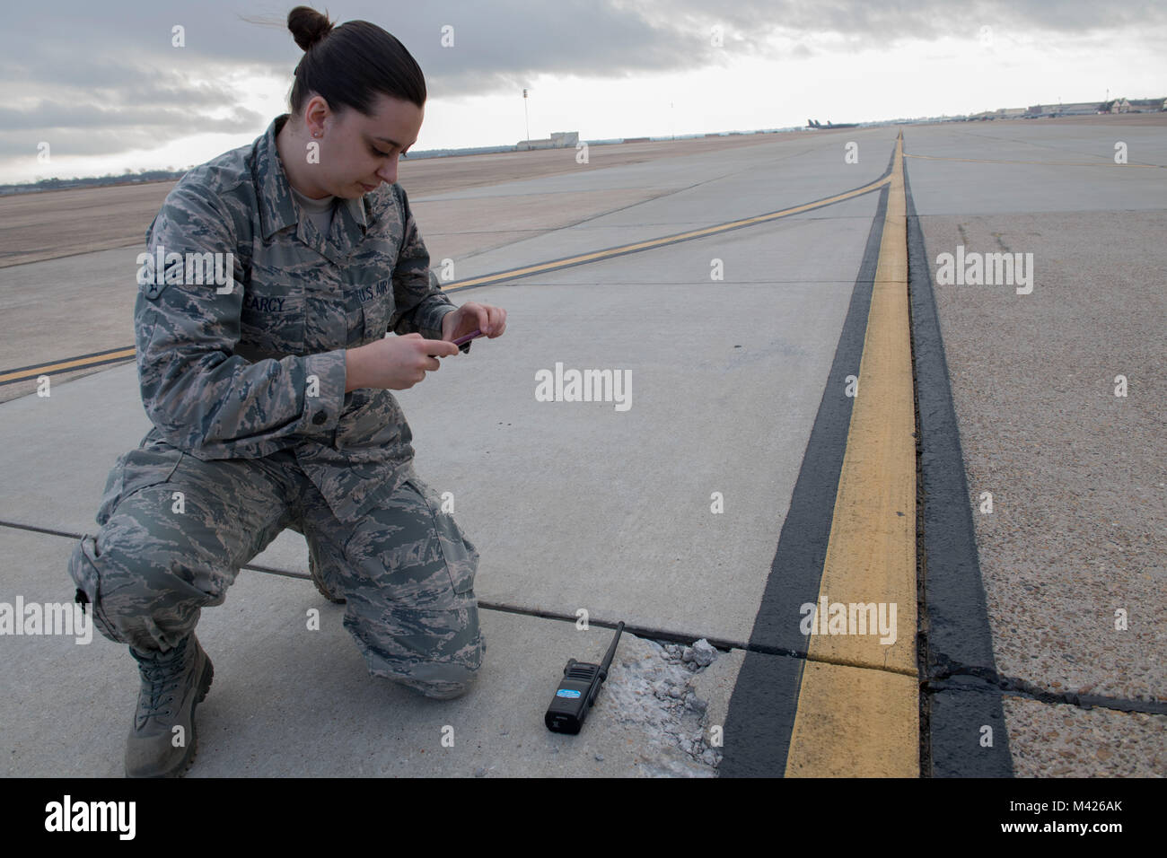 Senior Airman Kimberly Pearcy, 2nd Operations Support Squadron airfield ...