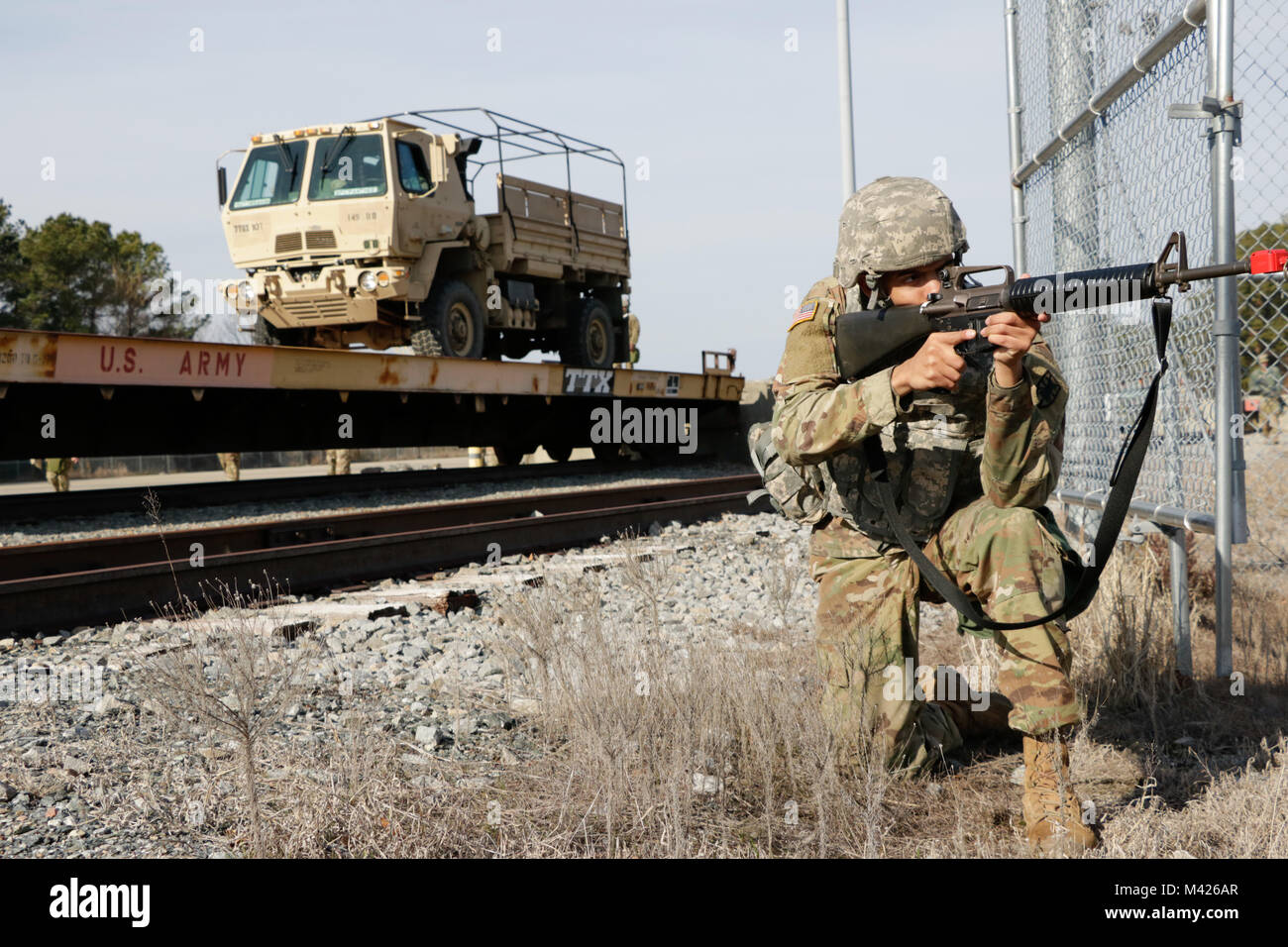 U.S. Army Soldier from 1st Platoon assigned to 149th Seaport Operations ...
