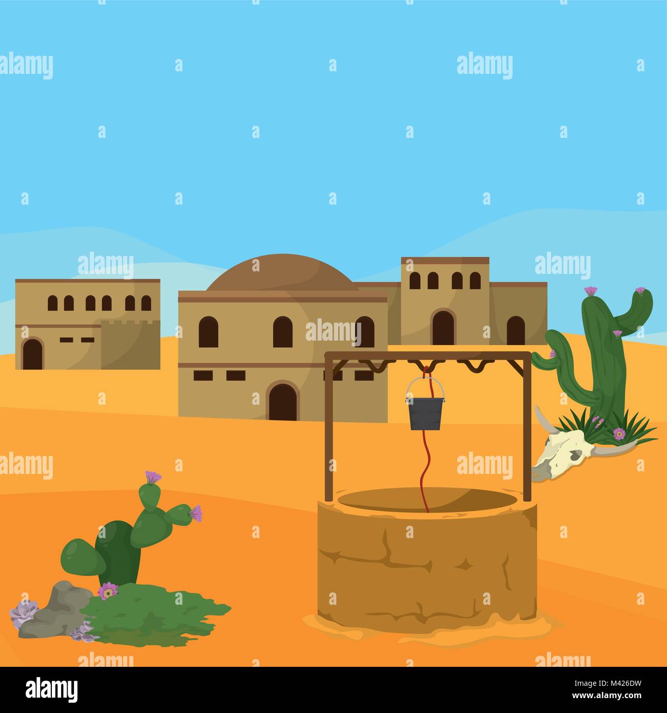 Cityscape historic medieval village Stock Vector Images - Alamy