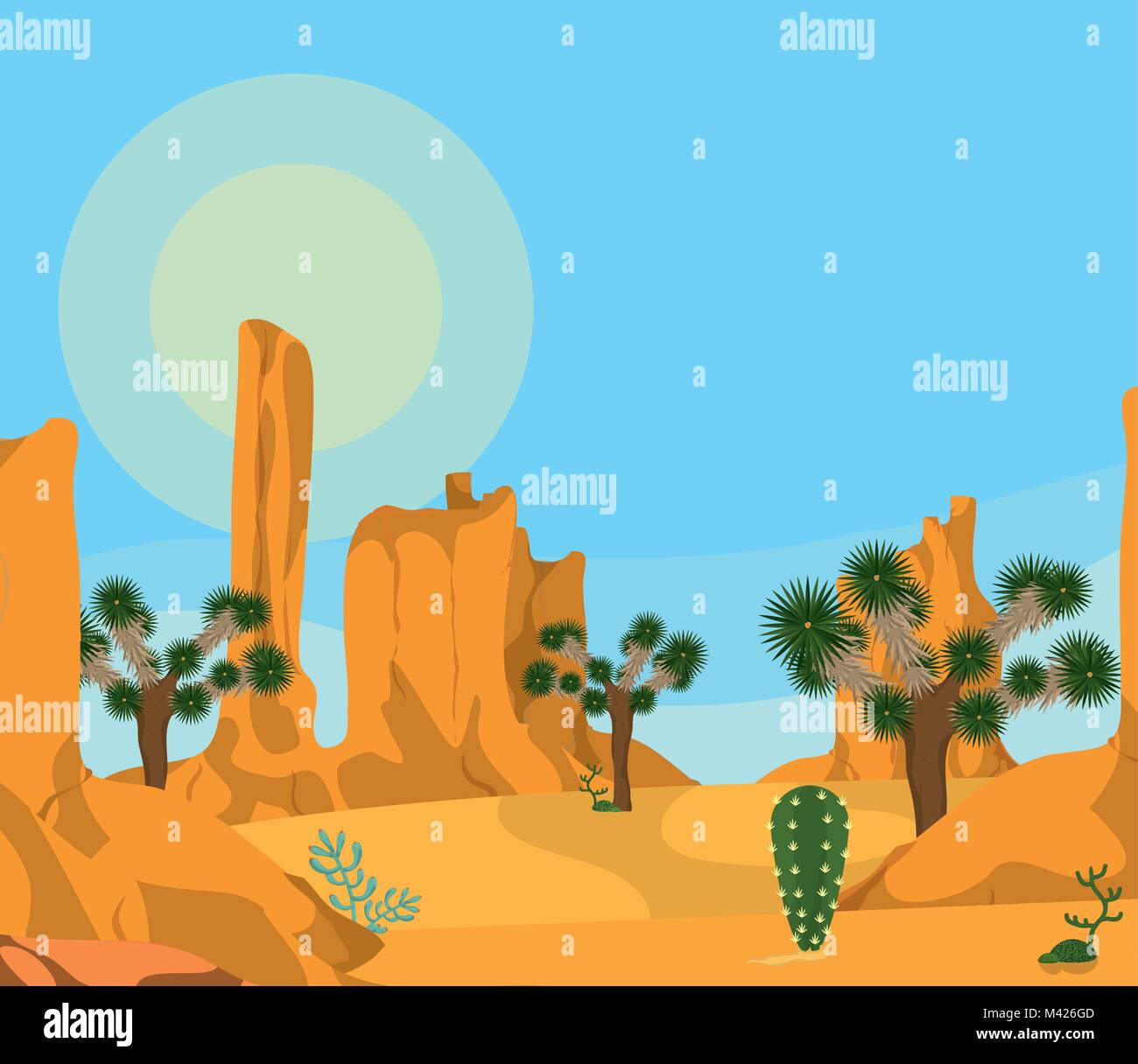 Desert landscape cartoon Stock Vector Image & Art - Alamy